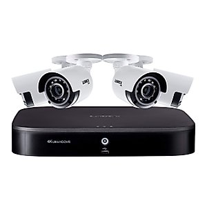 Lorex 4K Security Camera System, Ultra HD Indoor/Outdoor Analog Wired Bullet Cameras with Motion Detection Surveillance, Color Night Vision & Smart Home Compatibility, 1TB 8 Channel DVR, 4 Cameras