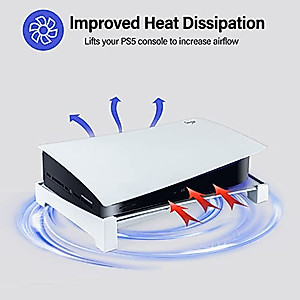 DEVASO PS5 Horizontal Stand, Accessories PS5 Horizontal Stand with 3 Sets of Sticker for Playstation 5 Console(Only for Digital)