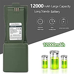 Baofeng AR-15210W High Power Ham Radio Portable Tactical Two Way Radio Long Range Walkie Talkie 12000mAh Battery Full Kits (Green)