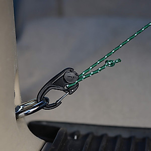 Nite Ize NCJ-25-2R3 CamJam Tie Down Rope Tightener with Carabiner Clip, 2-pack With Cord, Black, 2 Count