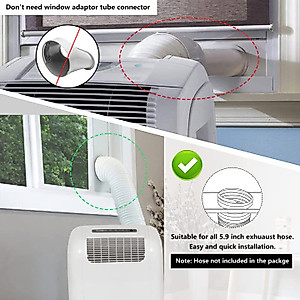 BJADE'S Window Seal Kit for Portable Air Conditioner of Exhaust Hose 5.1 Inch Diameter with Insulating Sealing Tape,Adjustable Portable AC Window Vent Kit for Sliding Glass Windows.