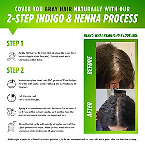 Henna Cosmetics Indigo Powder Natural Hair Dye Kit | Organic Black 100 Grams (3.52 Ounces)