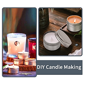 24 Pack 4 oz Aluminum Balm Tins For Pill Storage, Jar Containers with Screw Thread Lid for Lip Balm, Cosmetic, Salve, Aluminum Tin Cans Containers for Candle Making