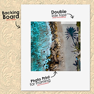 Golden State Art, 8.5x11 Picture Mat Matte Backerboards for Framing. Pack Contains 50 Backing Boards (White, 50 Pack)