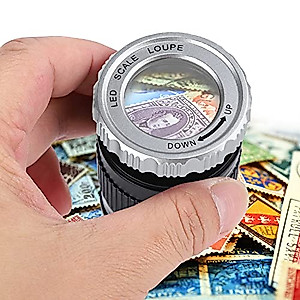 10x Loupe Magnifier, Adjustable Focal Length Magnifier with 30mm Lens, LED and UV Light, Foldable Jewelers Loupe Magnifier Glass for Jewelry,Textile,Coins,Optical,Embroidery,Circuit Board,etc.
