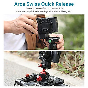 Upgrade Claw Quick Release Plate Camera Mount w Arca Swiss Slot, DSLR Stabilizer Adapter Compatible with Sony/Nikon/Canon Cameras Zhiyun/DJI/Moza Gimbal/Slider/Tripod Plate 1/4" Screw Video Shooting