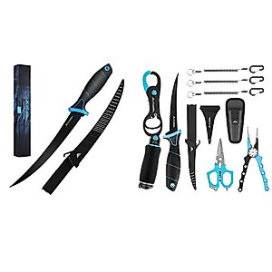 FLISSA 9" Fillet Knife, 4PC Fishing Tool Kit