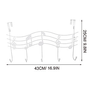 Zerodeko Key Hook Over Door Towel Rack Over The Door Music Rack Music Note Metal Hook Over Door Hanging Organizer Clothes Coat Hat Bag Wall Hanger Heavy Duty Metal Hangers Over Door Towel Rack