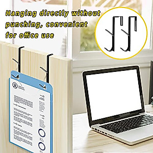 Wehhbtye Adjustable Double Coat Hooks,Thick Cubicle Wall Coat Hook,Metal Over The Panel Double Hook Adjusted to Fit 1.35 to 3.5 Inch Thickness Panels for Wall Panel (2pcs)