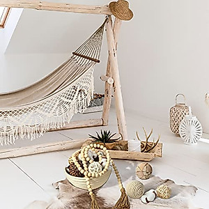 20 Pieces Decorative Balls for Bowls, Assorted Decorative Balls Set, Bowl Decorative Filler and 58 Inches Wood Bead Garland with Tassels for Vase Bowl Filler Table Decoration