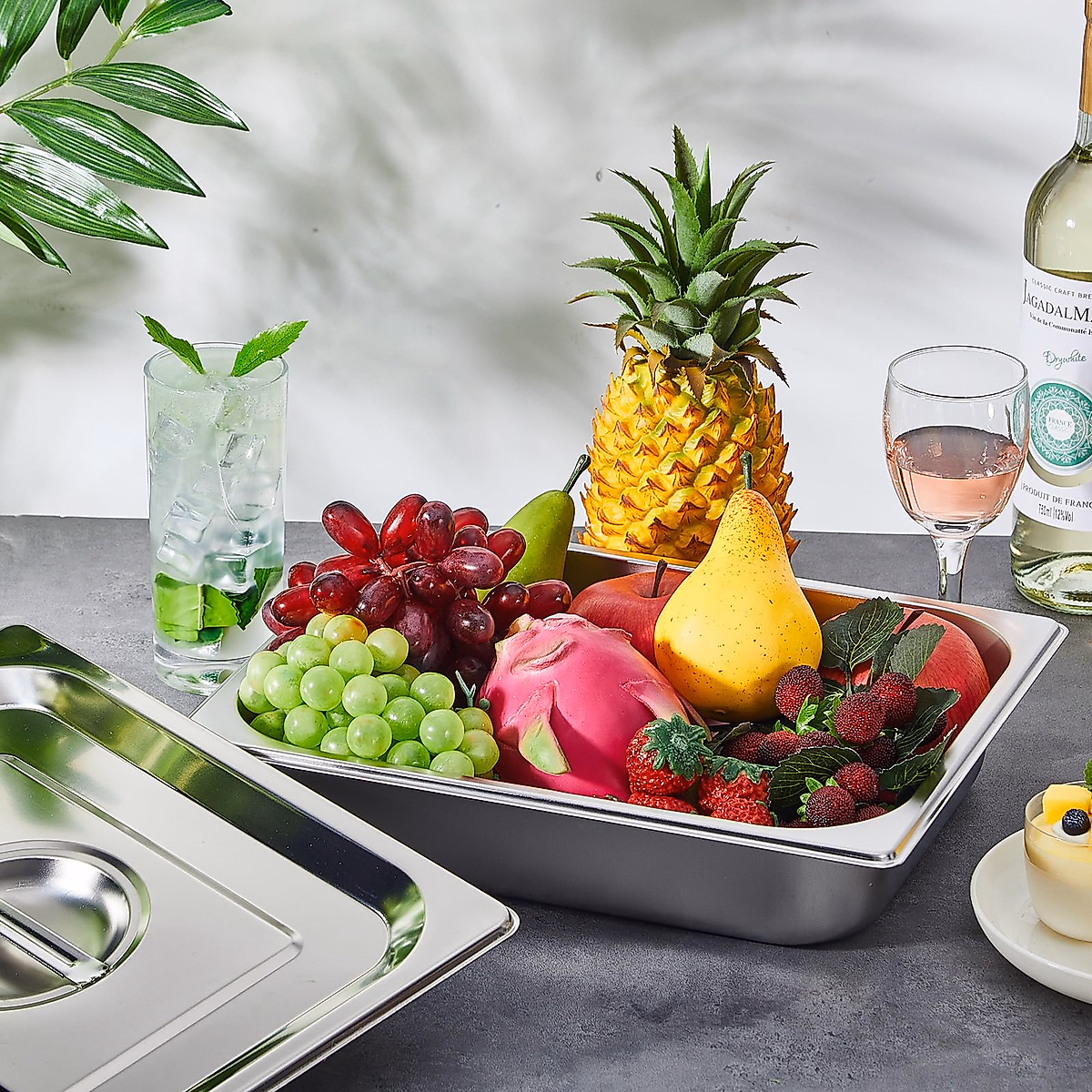 Mifoci Stainless Steam Hotel Pan with Lid, 2-1/2 Inch Deep Steam Table Pan Restaurant Supplies Reusable Anti Rust Steam Pan Water Pan for Home, Party, Restaurant, Hotel, Buffet (6 Sets,1/2 Size)