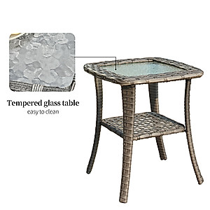 HOOOWOOO 10 Piece Patio Sectional Furniture Set with Swivel Rocking Chairs,Modern Wicker Outdoor Conversation Sofa Sets,Weather Resistant Modular L Shaped Outside Couch Set(Navy Blue)