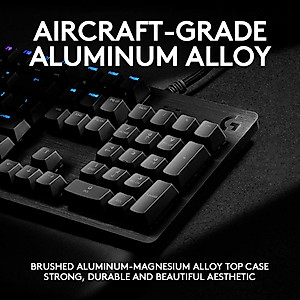 Logitech G513 Carbon LIGHTSYNC RGB Mechanical Gaming Keyboard with GX Brown Switches, Memory Foam, USB Pass-Through Port, Aircraft-Grade 5052 Aluminum Top Case - Tactile (Renewed)