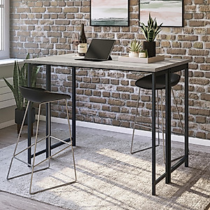 Sauder North Avenue Table with Drop Leaf, Faux Concrete Finish