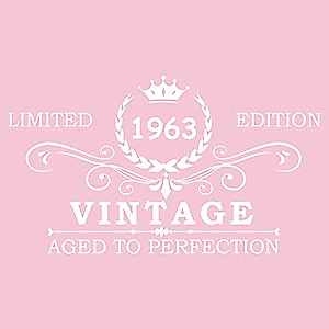 60th Birthday Gifts for Women,1963 Vintage Wine Glass - 60th Birthday Gift Ideas for Her Mom Best Friend Sister Aunt 60 Year Old Woman Bday Presents,60th Anniversary Sixty Birthday Decorations