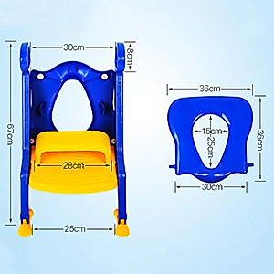 PENGJIE Folding Ladder Step Stool Child Ladder Stool Toilet Seat Potty Training Sturdy with Soft Cushion Folding Adjustable Safe Anti-Slip