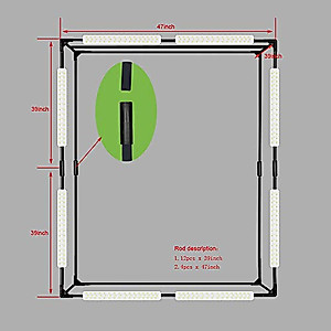 Professional Photo Light Box Photography Studio Dimmable LED Large Shooting Tent Cube 47x39x78inch Video Continuous Lighting Lightbox Soft Box with 3 Colors PVC Backdrops and Carrying Bag