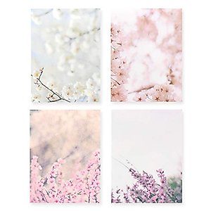 Monolike Memopad Spring Photo design SET - 4 Packs, 4 Different Designs, 100 Sheets Per Pad, Total 400 Sheets, Note pads, Writing pads, 3.15 x 4.17 Inches