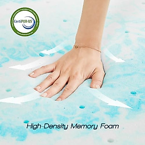 Air Mattress Full - 2 Inch Memory Foam Cooling Gel Swirl Infused Bed Topper for Back Pain, CertiPUR-US Certified