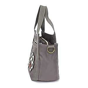 Chala Group Chala Handbags Paw Print CV Venture Mini Carryall Handbag, Crossbody Dog Lovers, Grey