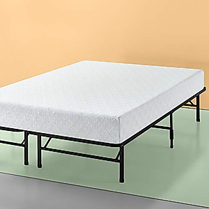 Zinus Set, King 8 Inch Gel-Infused Green Tea Memory Foam Mattress and Demetric SmartBase Platform Bed Frame / Mattress Foundation