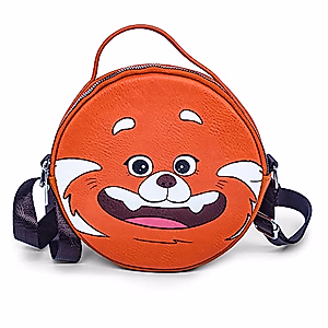 Disney Bag, Cross Body, Round, Pixar, Turning Red, Red Panda Mei Smiling Face Close Up, Vegan Leather