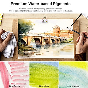 PHOENIX Watercolor Paint Set Tubes 24 x 12ml / 0.4 Fl Oz Non-toxic Water Color Paints Great Value Painting Art Supplies for Adults, Artists & Beginners