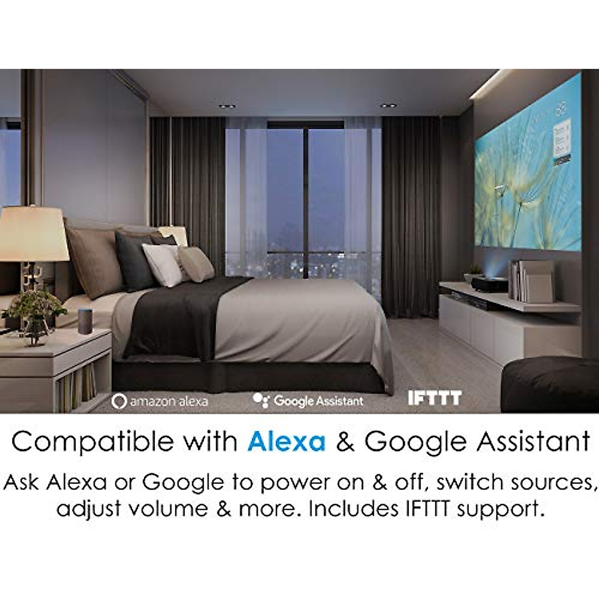 Optoma CinemaX P1 4K UHD Laser TV Home Theater Projector | Bright 3000 Lumens | Ultra Short Throw | Integrated NuForce Soundbar | Stream Netflix and Prime Video | Works with Alexa and Google Assistant