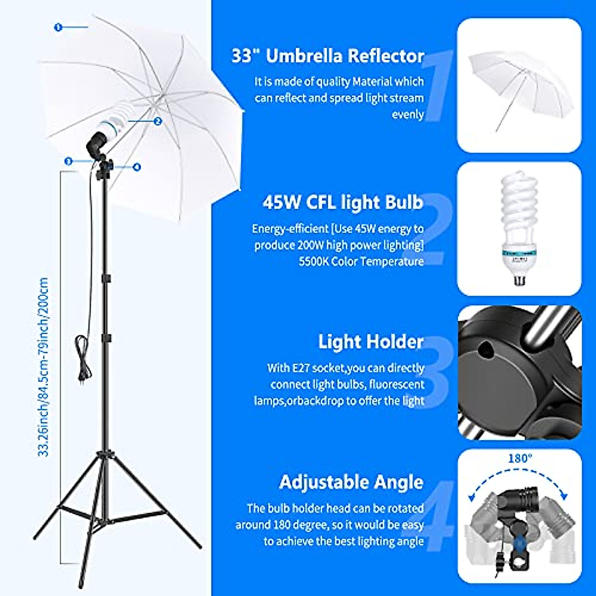 NEEWER Photography Lighting kit with Backdrops, 8.5ftx10ft Backdrop Stand, 800W Equivalent 5500K Umbrella Softbox Continuous Lighting, Photo Studio Equipment for Portrait Product Photo Shoot