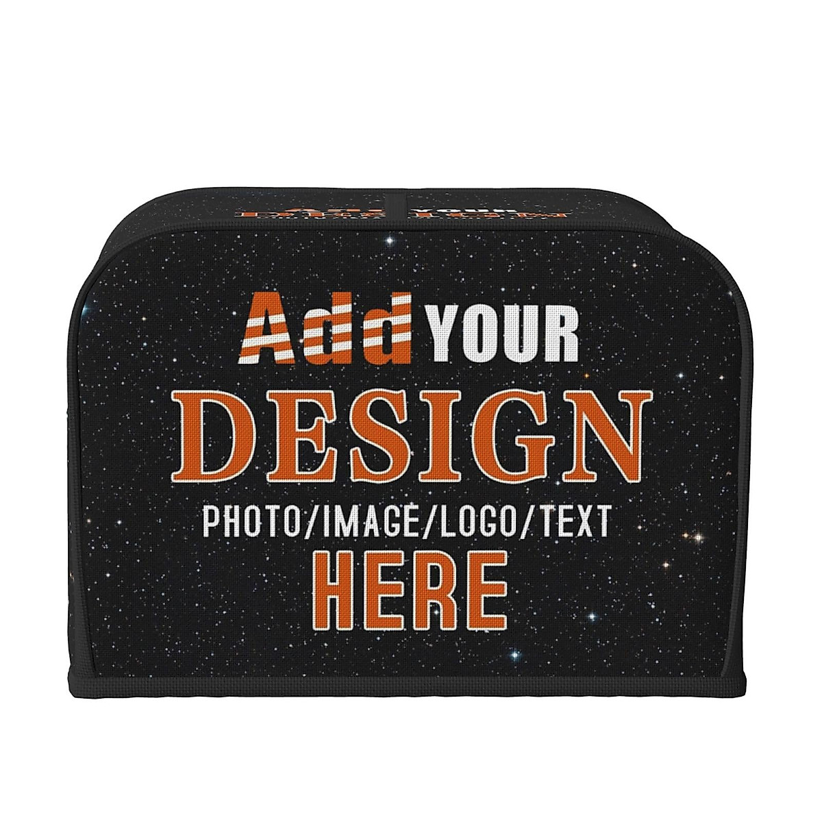 Custom 2/4 Slice Toaster Cover, Personalized Design Photo Text Toaster Appliance Dust-proof Cover Customized Waterproof Washable Toaster Oven Cover with Hook (Black, Medium-for 4 Slice)