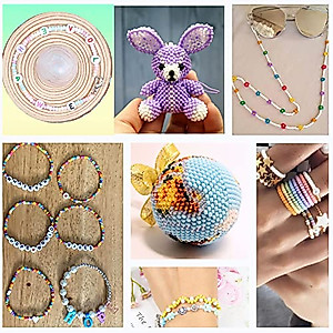 Gacuyi Pastel Glass Seed Beads 10008pcs 2mm Jewelry Making Kit, Macaron Small Beads Pony Beads for Bracelets Necklace Ring Making with Alphabet Letter Beads Rolls of Elastic String Cord