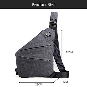 Personal Pocket Bag for Travel Crossbody Multi-Pocket Anti-Thief Travel Bag Premium Personal Pocket Bag for Men Women (Black,Right Handed)