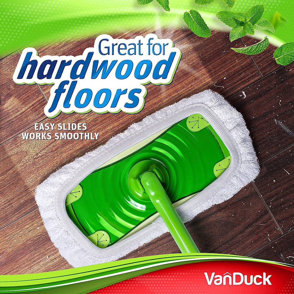 VanDuck Reusable 100% Cotton Mop Pads Compatible with Swiffer Sweeper Mops (2-Pack) Washable Mop Pads for Wet & Dry Use (Mop is Not Included)