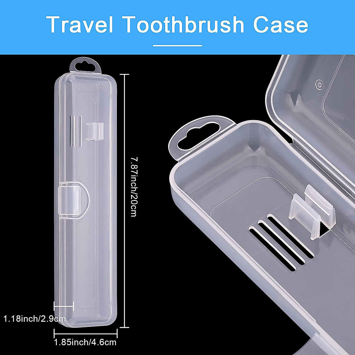 6 Pack Travel Toothbrush Case Holder, Portable Clear Toothbrush and Toothpaste Storage Container for Travel, Home, Business, Camping, School, Breathable Toothbrush Storage Box Cover