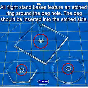 LITKO Notched Circular Tank Flight Stand Kit| Compatible with Star Wars: Legion | 100mm (1.5mm Clear Acrylic)