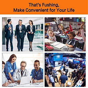 Fushing 200 Pcs Clear Plastic Horizontal Name Tag Badge ID Card Holders