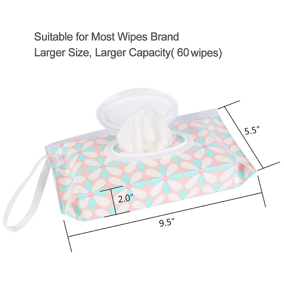 Venhoo Wet Wipe Pouch 4-Pack Reusable Refillable Clutch Baby Wipes Dispenser Holder Case-Keep Wet Wipes Moist- Eco Friendly Wipes Carrying Case for Travel-Pouch Carries 60 Wipes-Upgrade Version