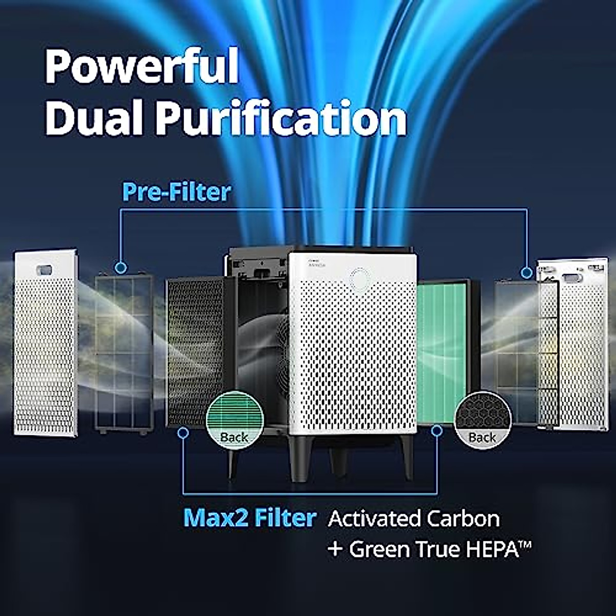 Coway Airmega 400S App-Enabled Smart Air Purifier (Covers 1,560 sq. ft.), True HEPA Air Purifier with Smart Technology, Compatible with Amazon Alexa and Google Home, White (111012)