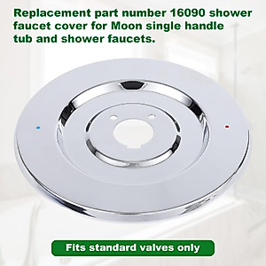 Shower Faucet Cover Plate for Moen, Stainless Steel Shower Handle Cover Plate Suitable for Shower Faucets and One-Handle Tub Escutcheon Replacement Parts Compatible with Moen 16090 Chateau (Silver)