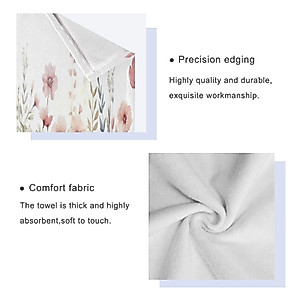 Flradish Pink Flowers Towels 3 Pack Bath Towels for Bathroom Set Soft Cotton Highly Absorbent Lightweight & Quickdry Towel Set 1 Bath Towel,1 Hand Towel,1 Washclothe