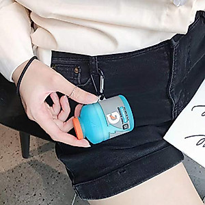 Airpods Case, 3D Cute Cartoon Funny Cool Kawaii Fashion Airpods Case,Soft Silicone Skin Cover Shock-Absorbing Protective Case with Keychain for Airpods 2 & 1 Charging Case (Blue Sport Drink)