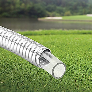 Aqua Joe AJSGH25 1/2-Inch Heavy-Duty, Puncture Proof Kink-Free, Spiral Constructed 304-Stainless Steel Metal, Garden Hose, 25-Foot