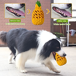 LPHSNR Upgrade Dog Toys for Aggressive Chewers Large Dogs, Tough Dog Chew Toys for Medium Large Dogs Breed Indestructible, Dental Clean Dispensing Toys Pineapple Shape Design