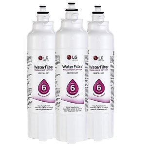 LG LT800P3 6-Month / 200 Gallon Replacement Refrigerator Water Filter, 3 Count (Pack of 1), White