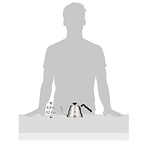 Hario V60 "Buono" Drip Kettle Stovetop Gooseneck Coffee Kettle 1.0L, Stainless Steel, Silver