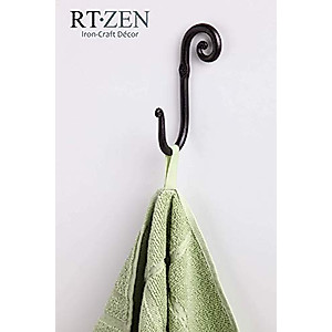 RTZEN Wrought Iron Bathroom Accessories Set, Decorative Bath Towel Bar, Set of 3 Decorative Hooks and Toilet Paper Holder