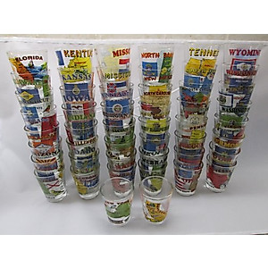 Souvenir Shot Glass 50 States Alabama - AL to Wyoming - WY. (50 shot glass, collection).