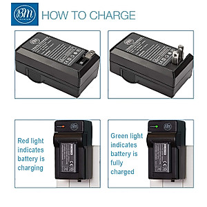 BM Premium EN-EL19 Battery and Charger for Nikon Coolpix A300, W100, W150, S100, S3100, S3200, S3300, S3500, S3600, S3700, S4100, S4200, S4300, S5200, S5300, S6400, S6500, S6800, S6900, S7000 Cameras