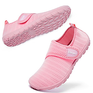 Racqua Kids Water Shoes Boys Girls Quick Dry Barefoot Lightweight Beach Sport Aqua Shoes Swim Pool Walking Surfing Boating Shoes Big Kid Pink 1