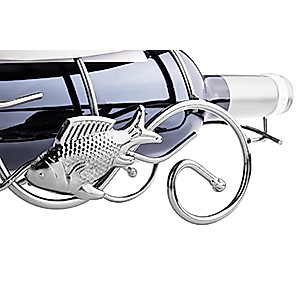 BRUBAKER Wine Bottle Holder Fisherman on a Boat - Metal - Statue, Sculptures and Figurines - Decor Wine Racks and Stands - Gifts & Decoration